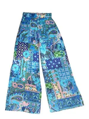INTROVERTIE VIENNA Johnny Silk Palazzo Pants - Blue