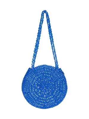 TILLIE BEADS Round Beaded Shoulder Bag - Blue