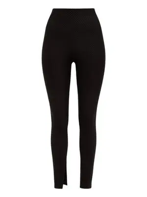 ALTRA VOLTA Brazilian Jacquard High-waist Bootcut Leggings - Black