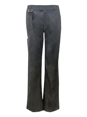 SALTEYE STUDIO Garter Pinstripe Wool Trousers