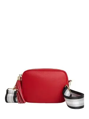 BETSY & FLOSS Verona Crossbody Bag With Tassel And Patterned Strap - Red
