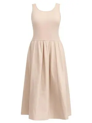 TANTRA SPAIN SL Fitted A-line Maxi Dress With Pockets - Beige