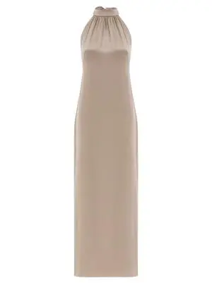 SEROTONINN Serotonin Silk Halter Neck Backless Maxi Dress