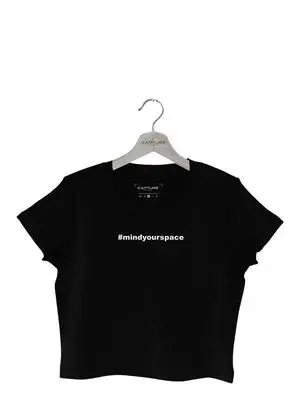 KAPTURE Graphic Organic Cotton Crop Top - Black