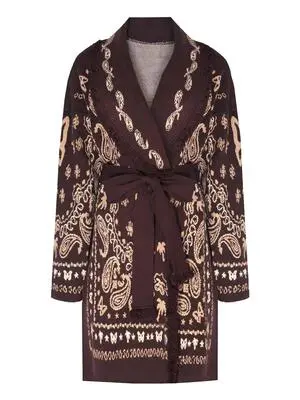 Loveist Store Caprica Jacquard Long Cardigan - Brown