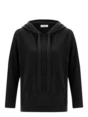 PERALUNA Cashmere Blend Knit Hoodie - Black