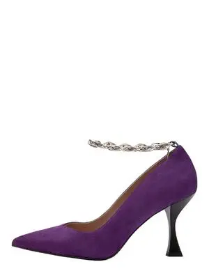 ILVI Halltor Suede Leather Pump - Purple