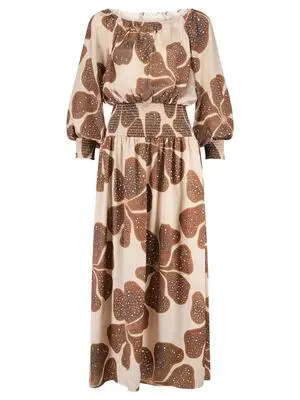 TRAFFIC PEOPLE Floral Maxi Dress - Brown