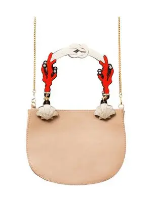 GISSA BICALHO Handmade Bag With Acrylic Handles And Chain Strap - Orange