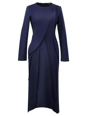 SMART AND JOY Asymmetric Structural Lines Dress - Blue