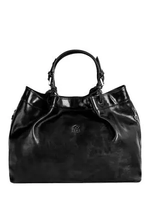TIME RESISTANCE Leather Tote Bag - Black