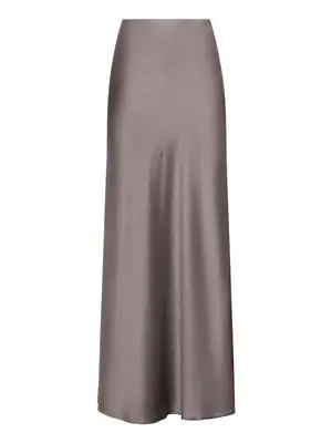 HER CIPHER Silk Maxi Skirt - Grey
