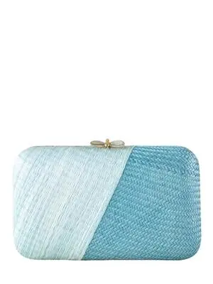 LIKHÂ Kimono Clutch With Chain Strap - Blue/white