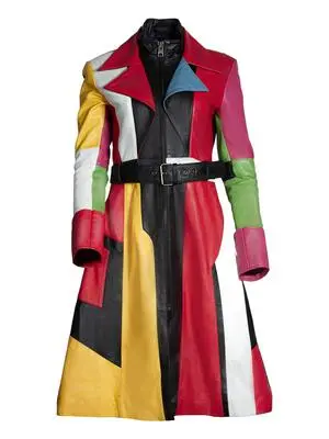 ZASTASTUDIO Leather Trench Coat - Black