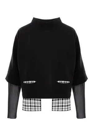LARISA DRAGNA Midnight Tee Contrast Blouse - Black