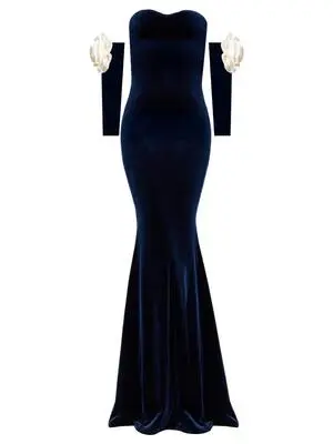 NUR KARAATA Versailles Rose Gown - Blue