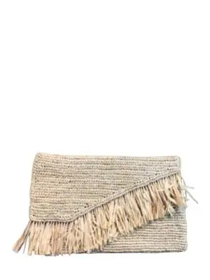 ZANATANY CONCEPTS Zanatany Concepts Frousse Raffia Pouch With Fringe Detail
