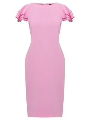 HELEN MCALINDEN Sheath Shift Dress With Ruffle Sleeves - Pink