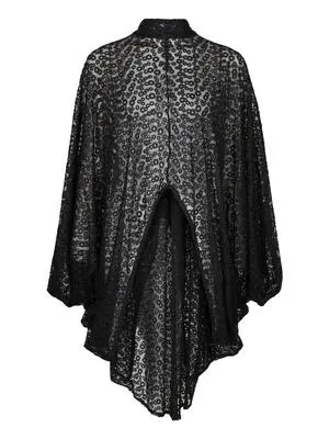 LIONESS BY TF Lacy Tunic Top - Black
