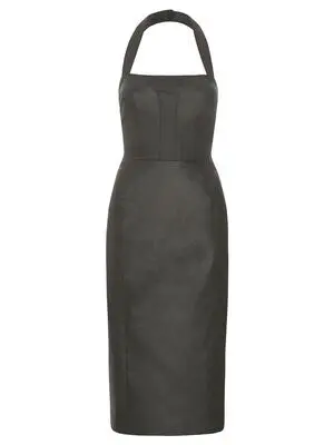 LAHIVE Aliza Waxed Halter Dress - Black