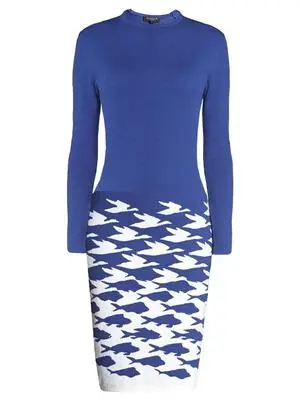RUMOUR LONDON Knitted Jacquard Dress - Blue