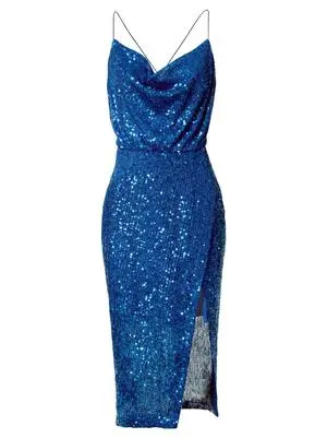 AGGI BY HALEWSKI Sequin-embroidered Midi Dress - Blue