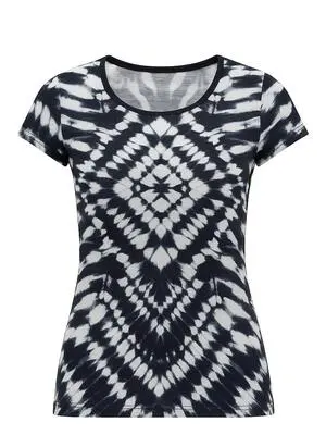 CONQUISTA Geometric Print Fitted Tee - Black