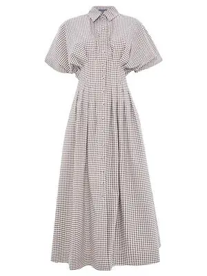 EXQUISE Regular Short Sleeve Shirt Dress - Grey