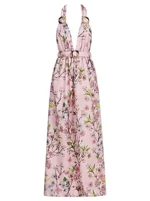 NUR KARAATA Floral-patterned Maxi Dress - Pink