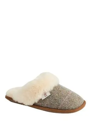 BEDROOM ATHLETICS Harris Tweed Sheepskin Lined Mule Slippers - Brown