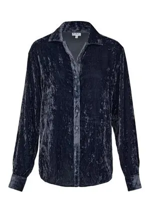 AT LAST... Silk Velvet Karen Shirt - Green