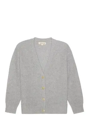 ELLSWORTH + IVEY Lilah V-Neck Knit Cardigan Grey