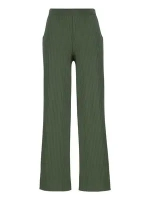 SALANIDA Ribbed Wide-leg Pants - Green