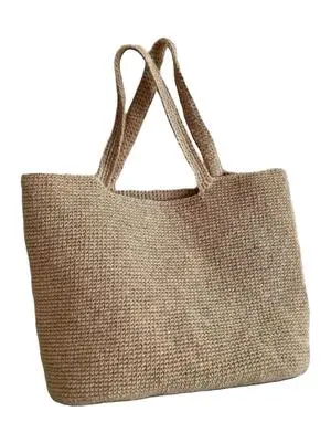 SPRINGMOONATELIER Raffia Beach Bag - Brown