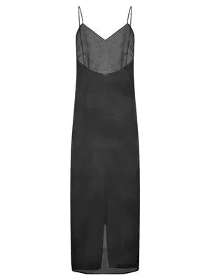 F.J.K BY FARAH KADHIMI Silk Blend Slip Dress - Black