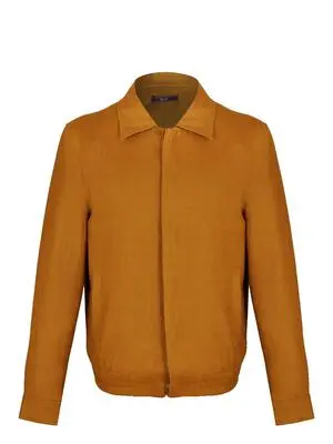 DAVID WEJ Hugo Linen Aviator Jacket - Yellow