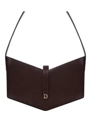 D’lueur Atelier Dublin Leather Bag With Gold Emblem - Brown