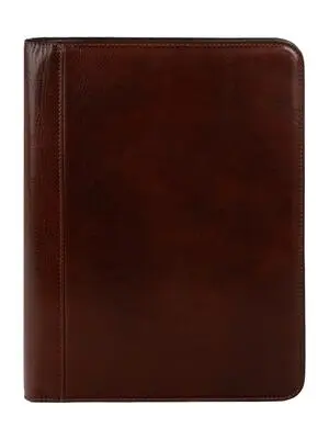 TIME RESISTANCE Full-grain Leather Documents Folder Organizer - Brown