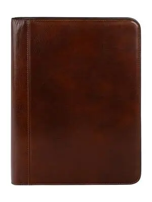 TIME RESISTANCE Full-grain Leather Documents Folder Organizer - Brown