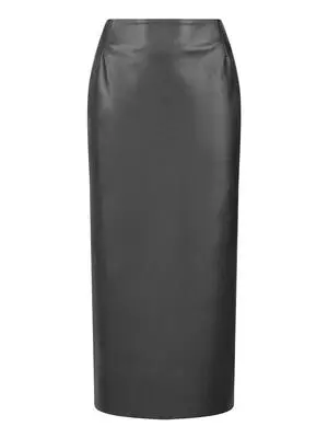 HELENE GALWAS Jaika Vegan Leather Maxi Skirt - Black
