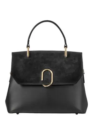 LE PARMENTIER Thais Suede & Leather Satchel - Black