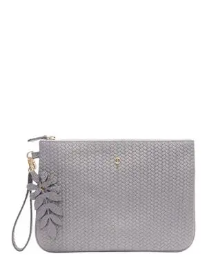 OTRERA Braided Leather Clutch Grey