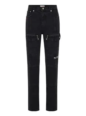 PCFG Cargo Denim Pant With Zip - Black