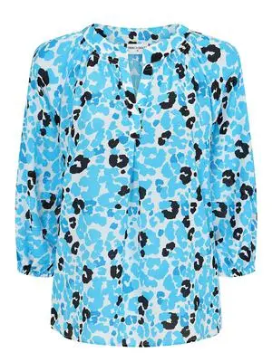 MERCY DELTA Printed Silk Shirt - Blue