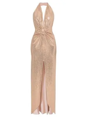 NISSA Sequin Backless Maxi Dress - Pink