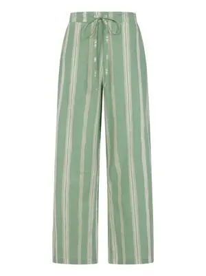 LUELLA FASHION Neutrals Beziers Linen Trousers - Green