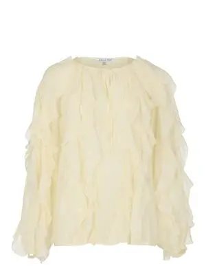 LILY AND LIONEL Sophie Ruffle Blouse - White
