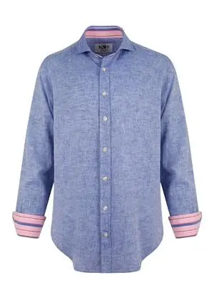 KOY CLOTHING Mida Cotton Linen Shirt - Blue