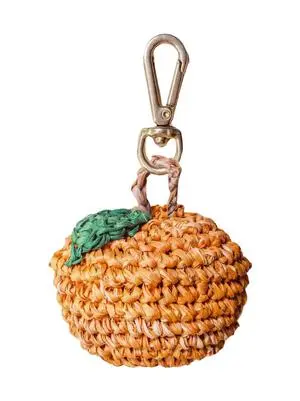Likhâ Citrus Burst Raffia Bag Charm - Orange