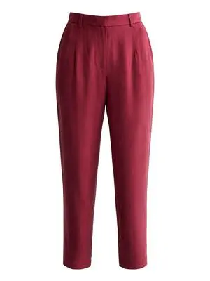 BY NOA RAWITZ High Waisted Cupro Tailored Trousers - Red